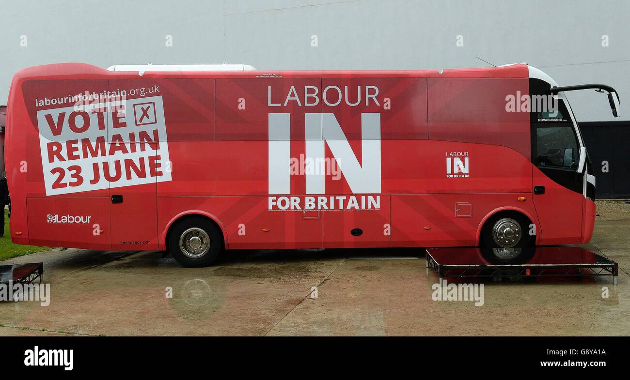The Labour In for Britain EU campaign battlebus which was launched by ...