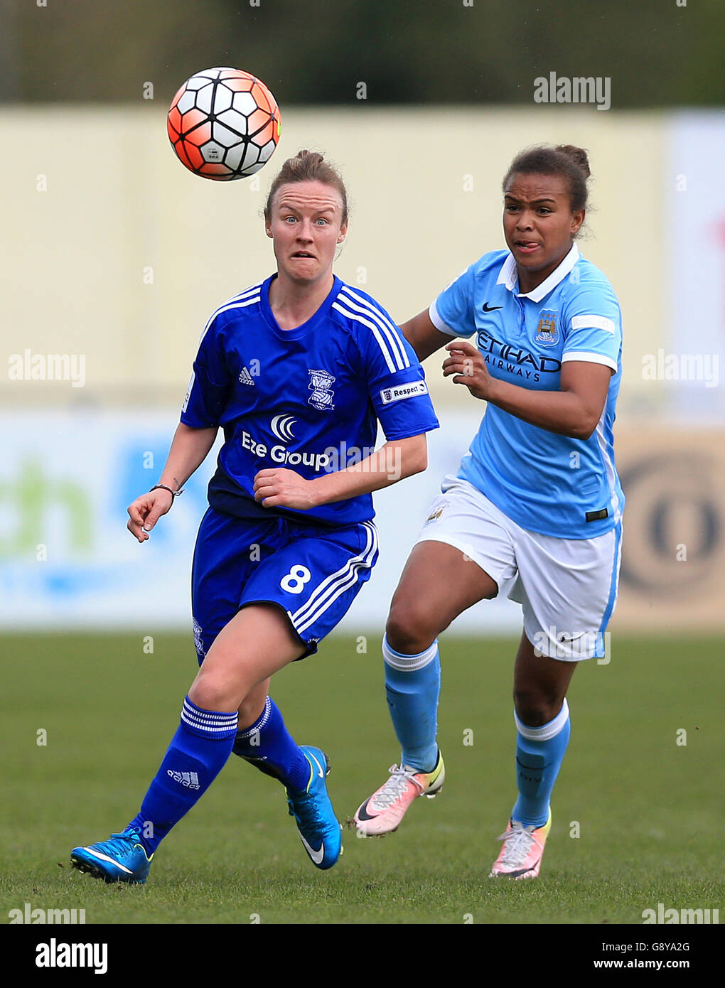Birmingham City Ladies' Remi Allen (left) and Manchester City Women's ...
