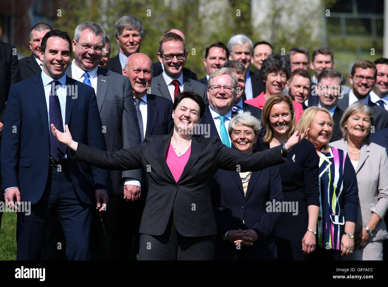 Scottish Conservative leader Ruth Davidson with her new Scottish Conservative MSPs, as they ...
