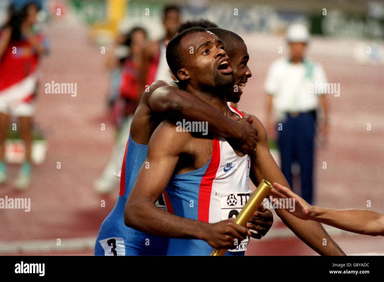 Athletics - World Championships Tokyo - 4 x 400m Relay Stock Photo - Alamy