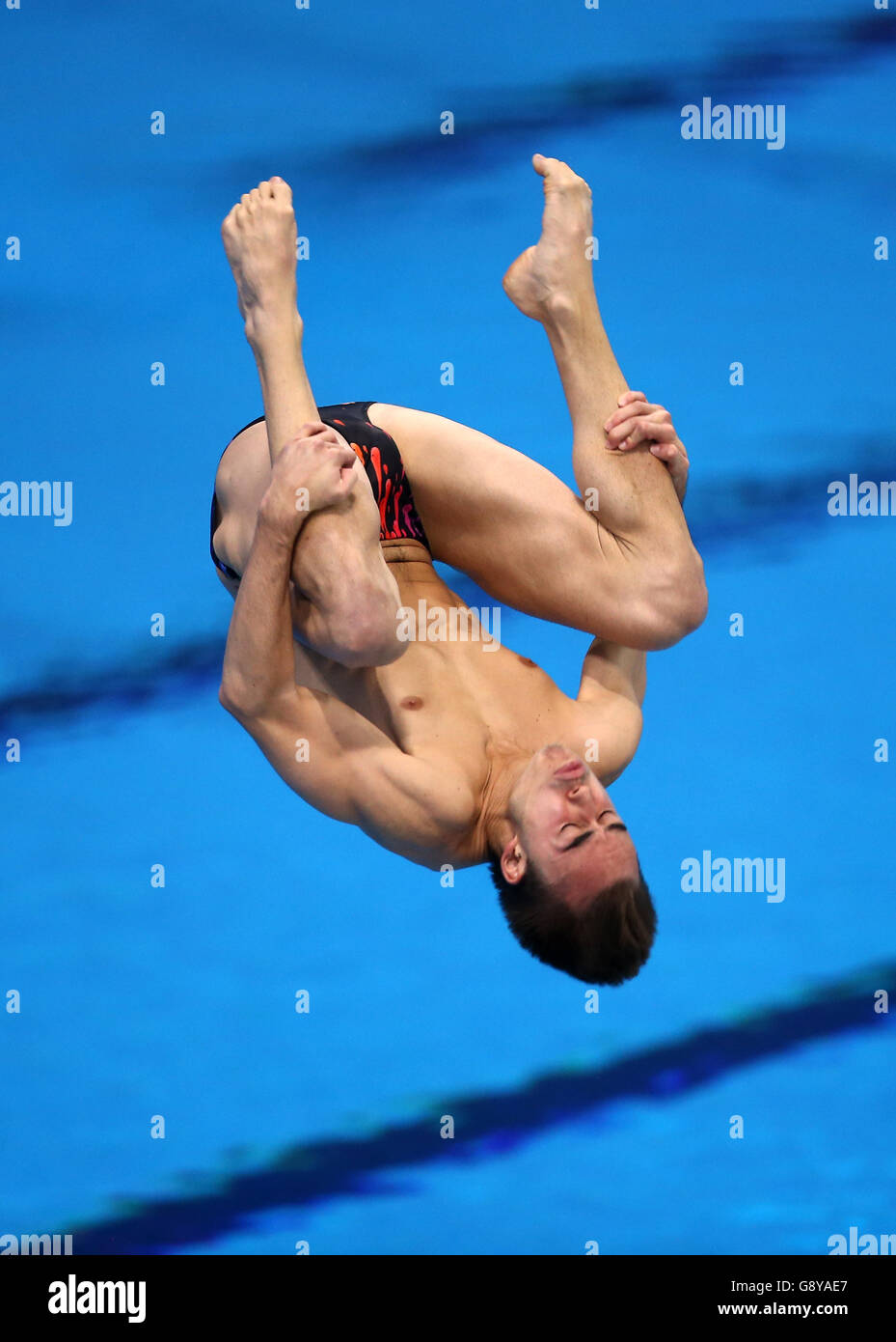 Spain's Alberto Arevalo competes in the 1m Men Springboard Preliminary ...