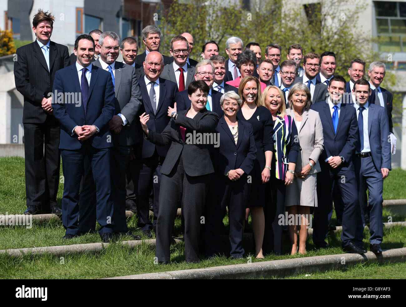 Scottish Conservative leader Ruth Davidson (front row left) with her ...