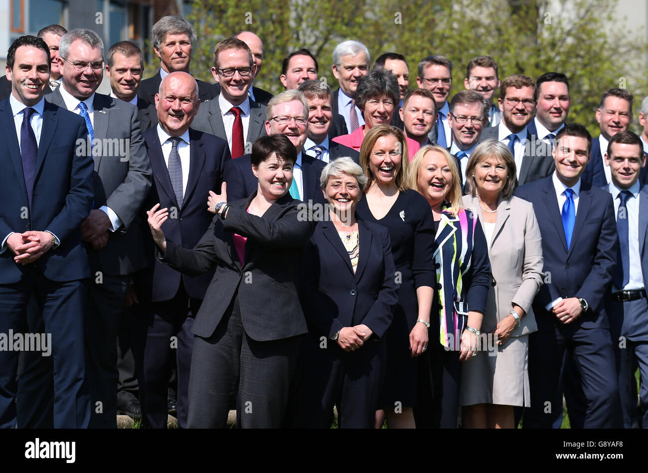 Scottish Conservative leader Ruth Davidson (front row left) with her ...