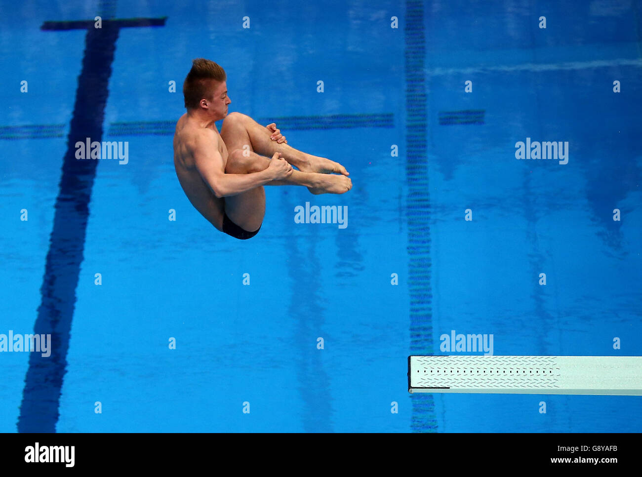 Switzerland's Simon Rieckhoff competes in the 1m Men Springboard ...