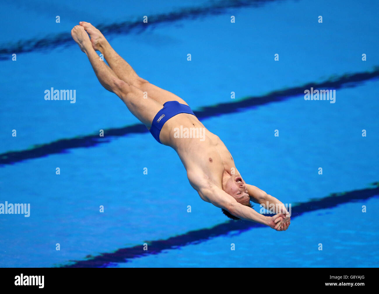 Finland's Jouni Kallunki competes in the 1m Men Springboard Preliminary ...