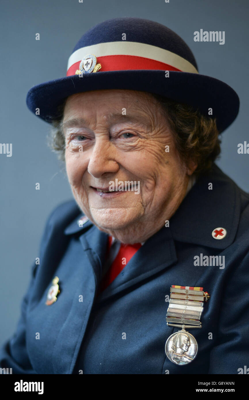 Visit to british red cross charitys centre in islington hi-res stock ...