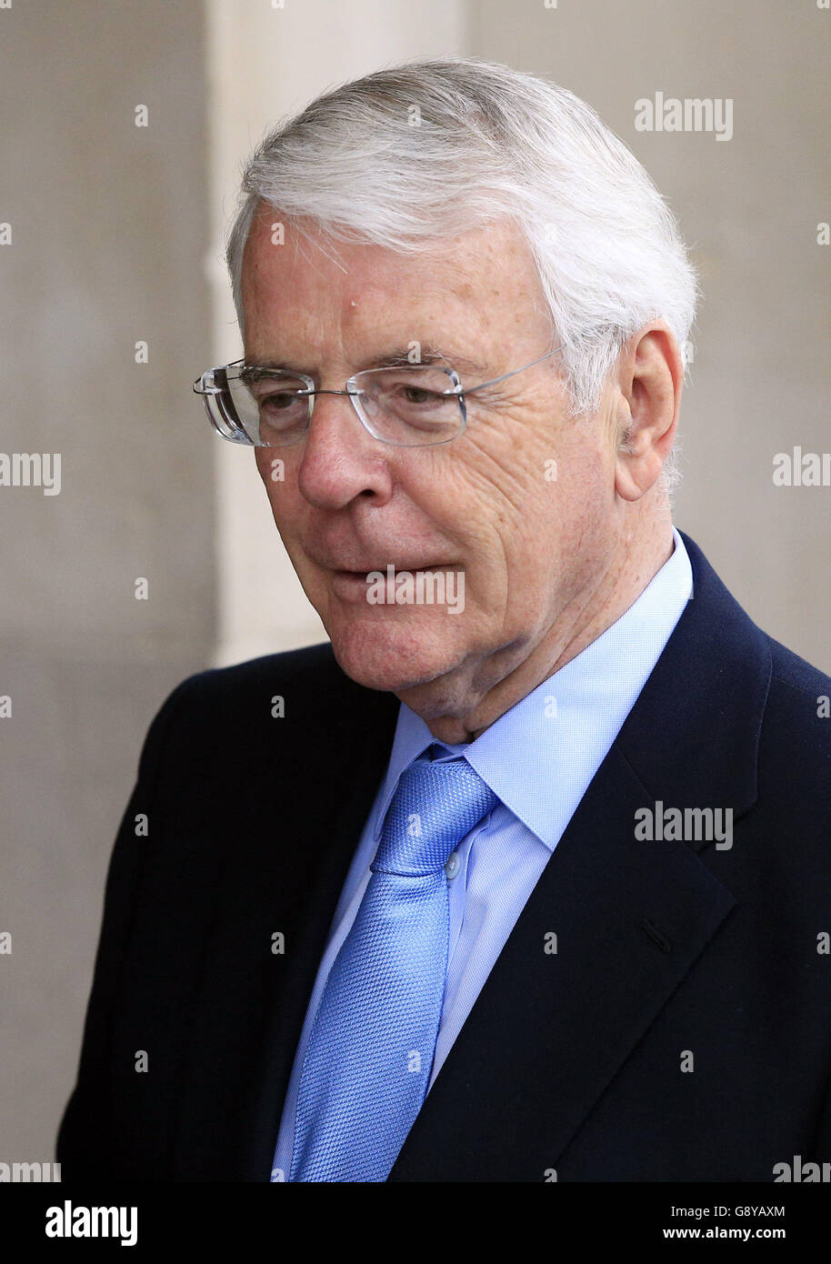 Sir John Major arrives at St Martin-in-the-Fields in Trafalgar Square ...