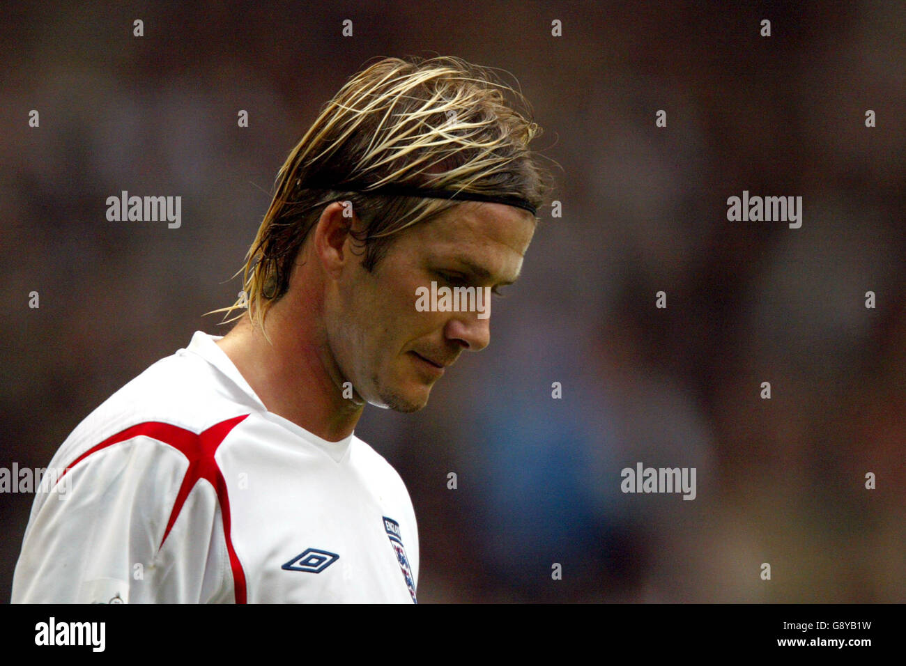 Englands david beckham walks off dejected after being sent off hi-res ...