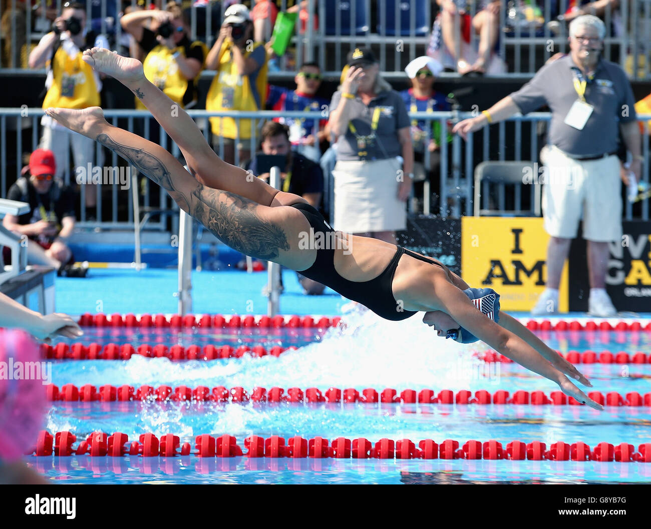 USA Invictus Team Member Elizabeth Marks competes at the swimming pool ...