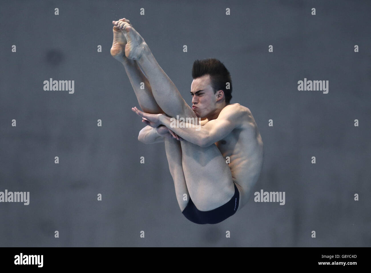 Spain's Alberto Arevalo competing in the 3m Springboard preliminary during day four of the ...