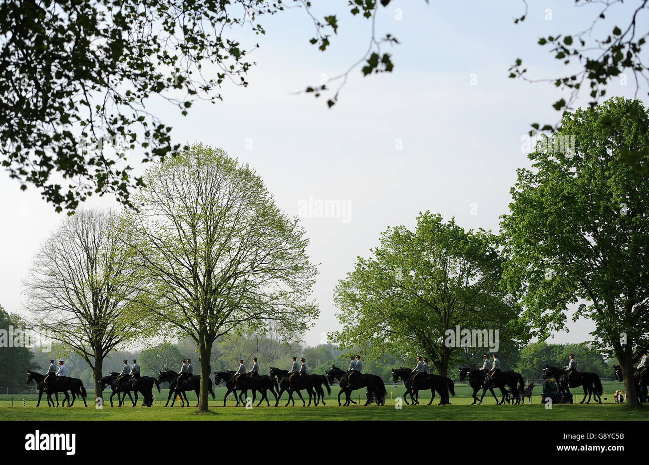 Horses are exercised during the Royal Windsor Horse Show, which is held ...