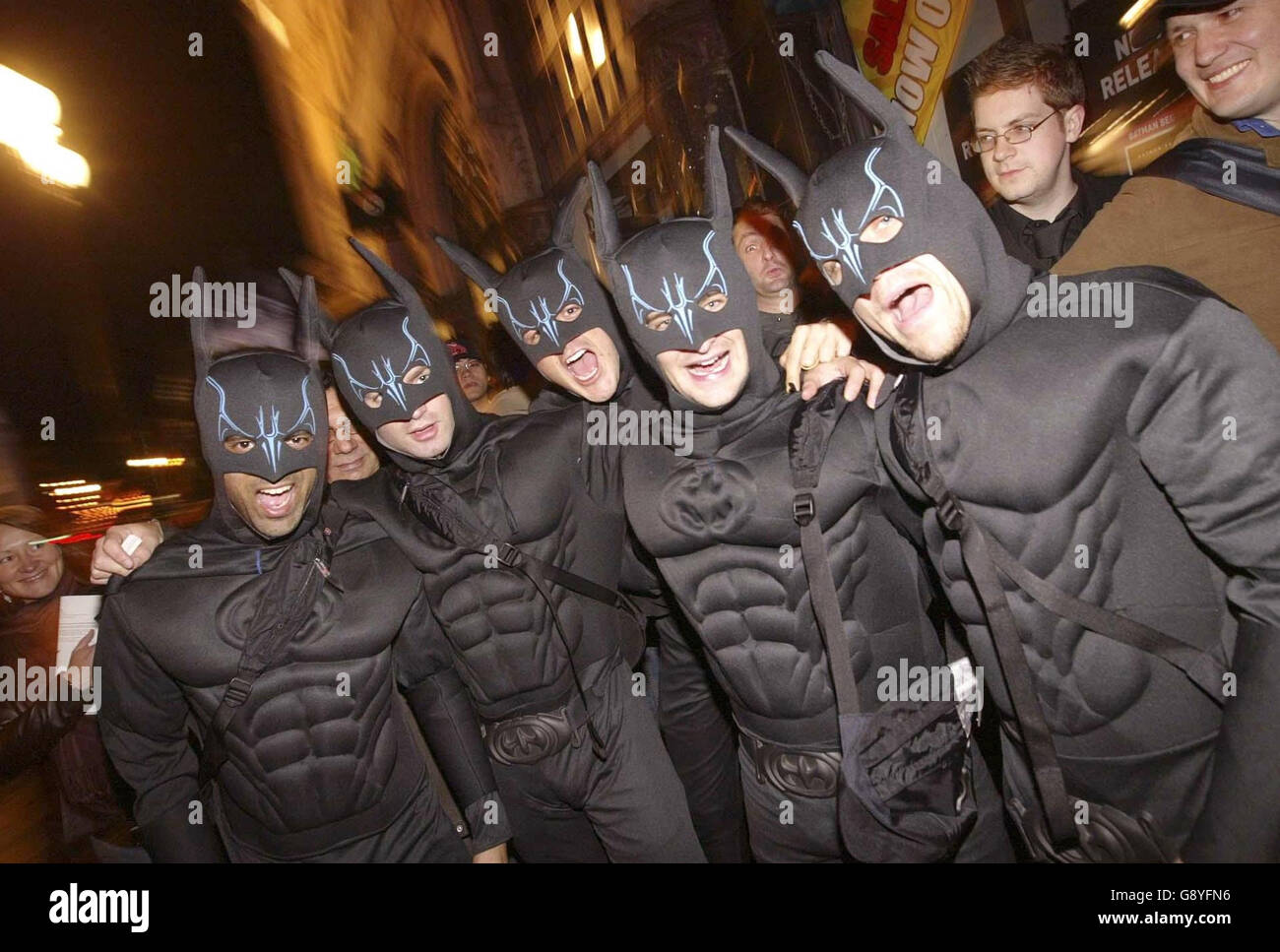 Batman fans during the batman begins dvd launch hi-res stock ...