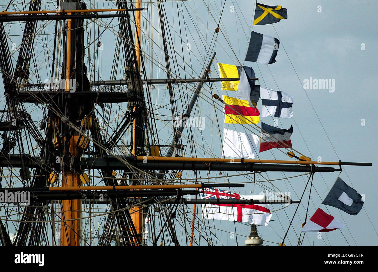 Flies from admiral lord nelsons flagship hms victory in portsmouth hi ...