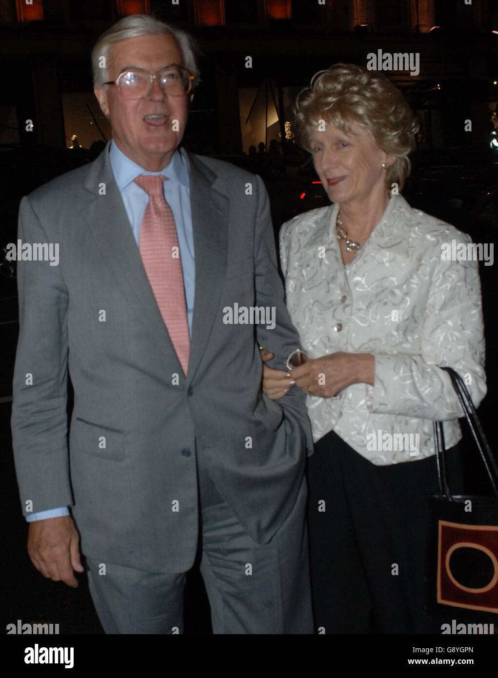 Kenneth baker arrives lady thatchers 80th birthday party hi-res stock ...