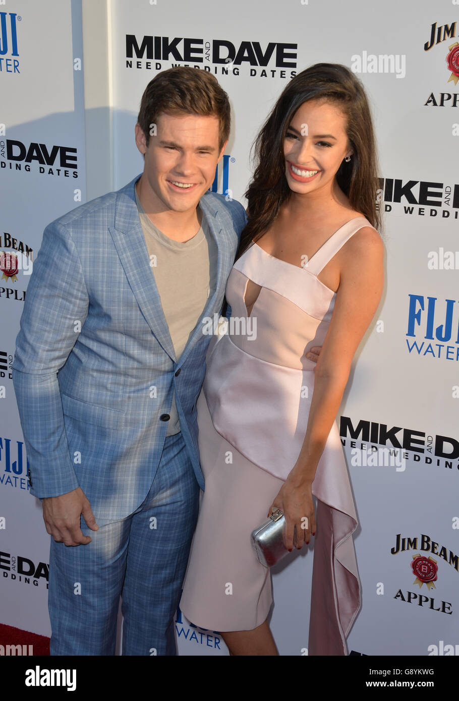 LOS ANGELES, CA. June 29, 2016: Actor Adam Devine & girlfriend actress ...