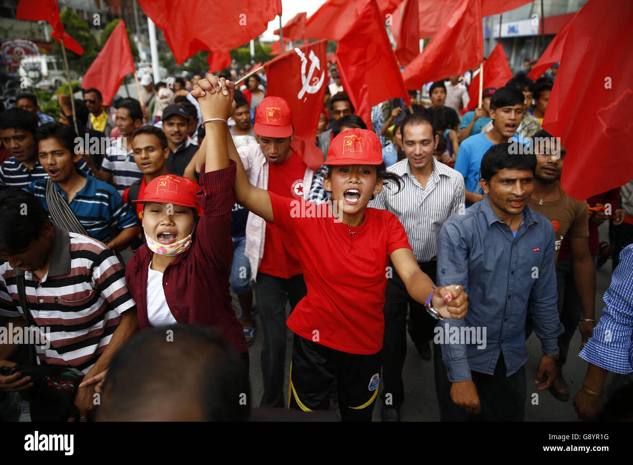 June 30, 2016 - Kathmandu, Nepal - Cadres of split fraction Biplav led ...