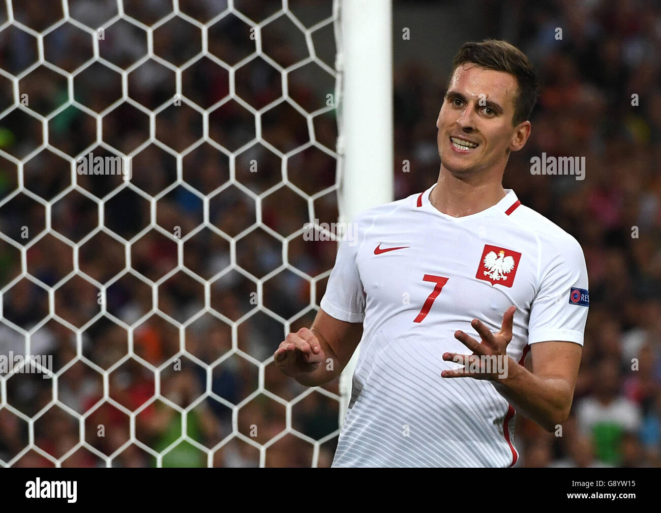Marseille, France. 30th June, 2016. Arkadiusz Milik of Poland reacts ...