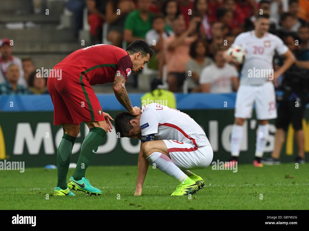 Marseille, France. 30th June, 2016. Jose Fonte (L) of Portugal looks at ...