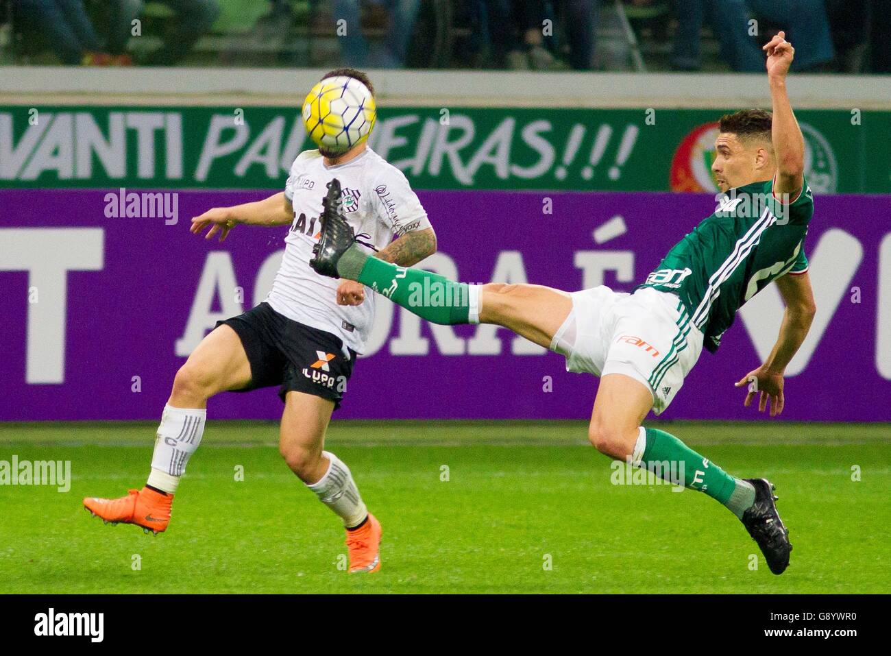 SAO PAULO, Brazil - 06/30/2016: PALM X FIGUEIRENSE - Moses takes ball ...