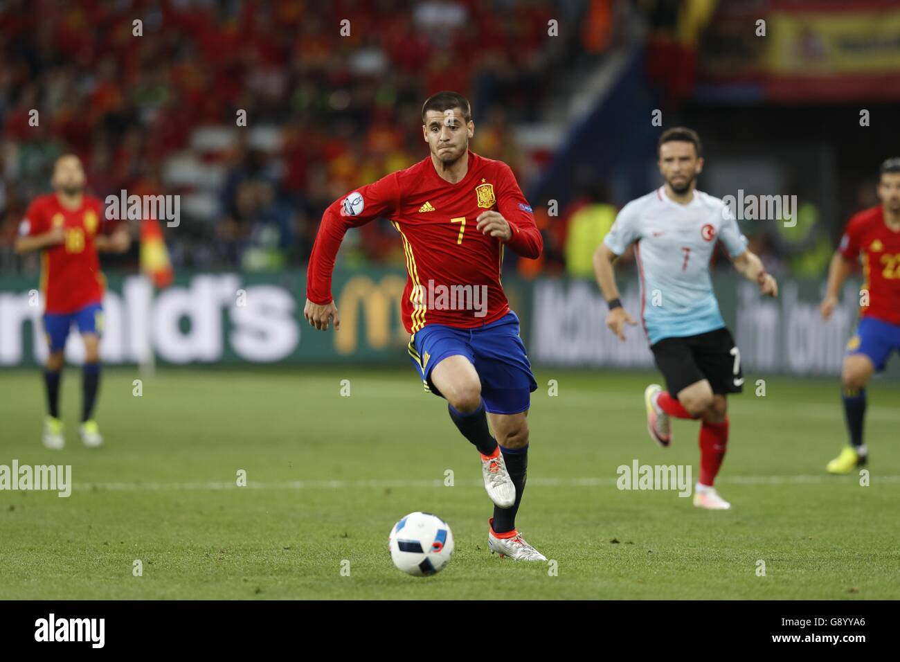 Nice, France. 17th June, 2016. Alvaro Morata (ESP) Football/Soccer ...