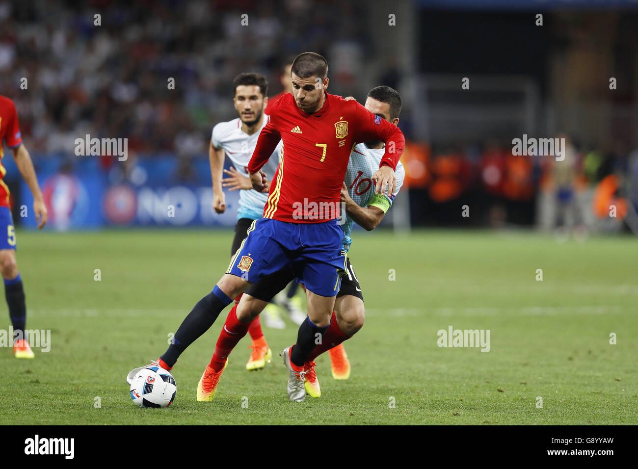 Nice, France. 17th June, 2016. Alvaro Morata (ESP) Football/Soccer ...