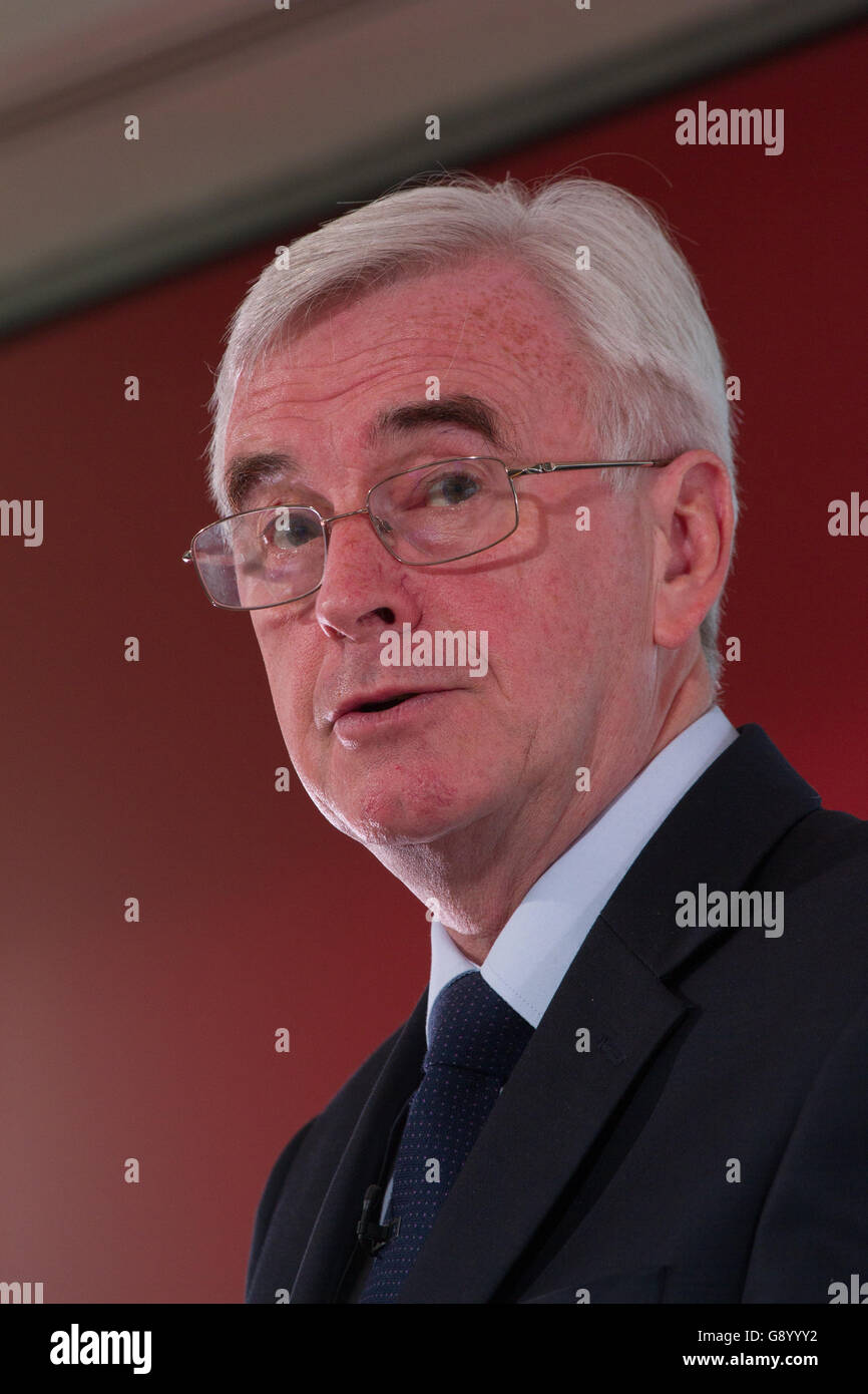 Shadow chancellor john mcdonnell delivers a speech on the economy hi ...