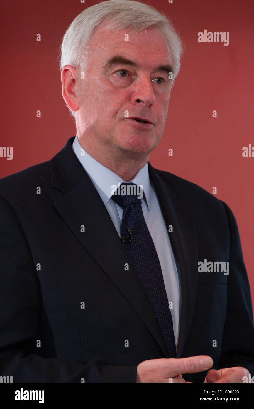 London, UK. 1st July, , 2016. Shadow Chancellor John McDonnell delivers ...