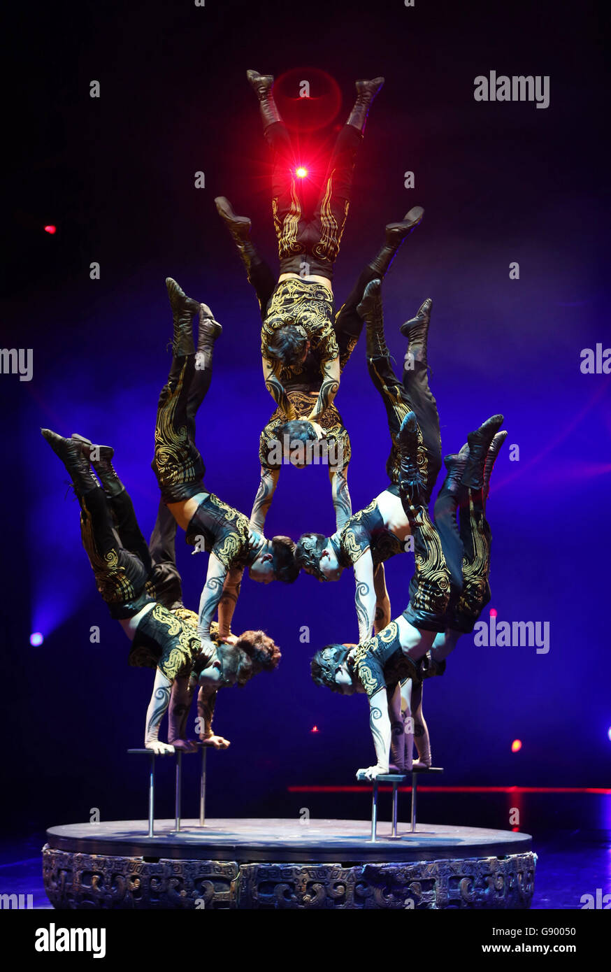 Shanghai, China. 1st July, 2016. Acrobats perform during a rehearsal of ...