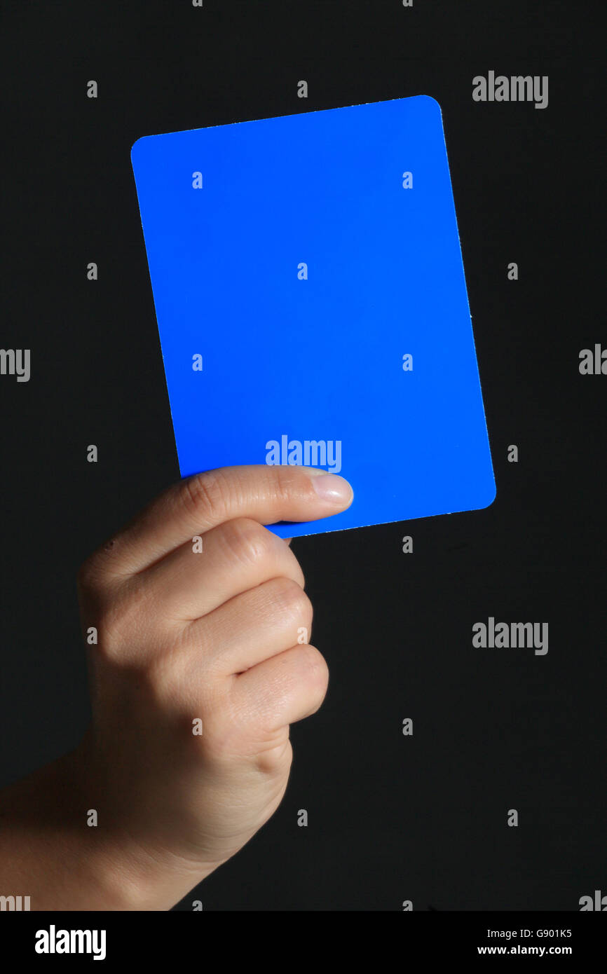 Magdeburg, Germany. 1st July, 2016. ILLUSTRATION - A blue card being ...