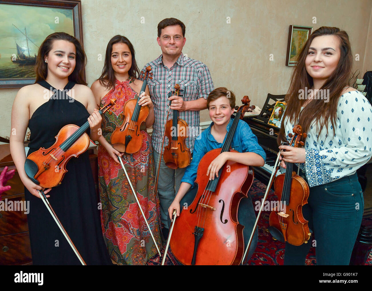 The Heise-Glass family with (l-r) Clara, mother Elisabeth Heise-Glass ...