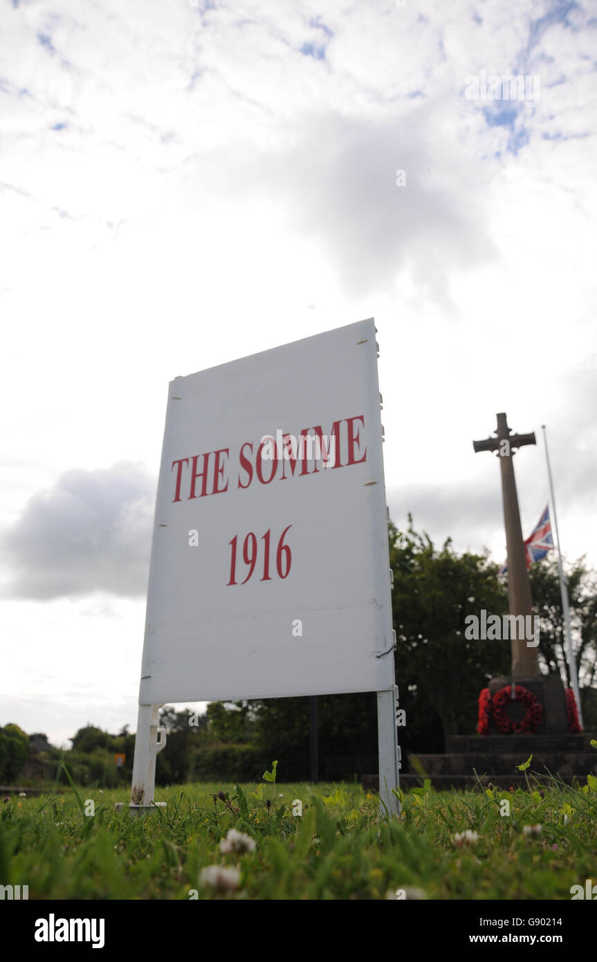 Barnack, United Kingdom. 1st July, 2016. Tribute at the War Memorial in ...