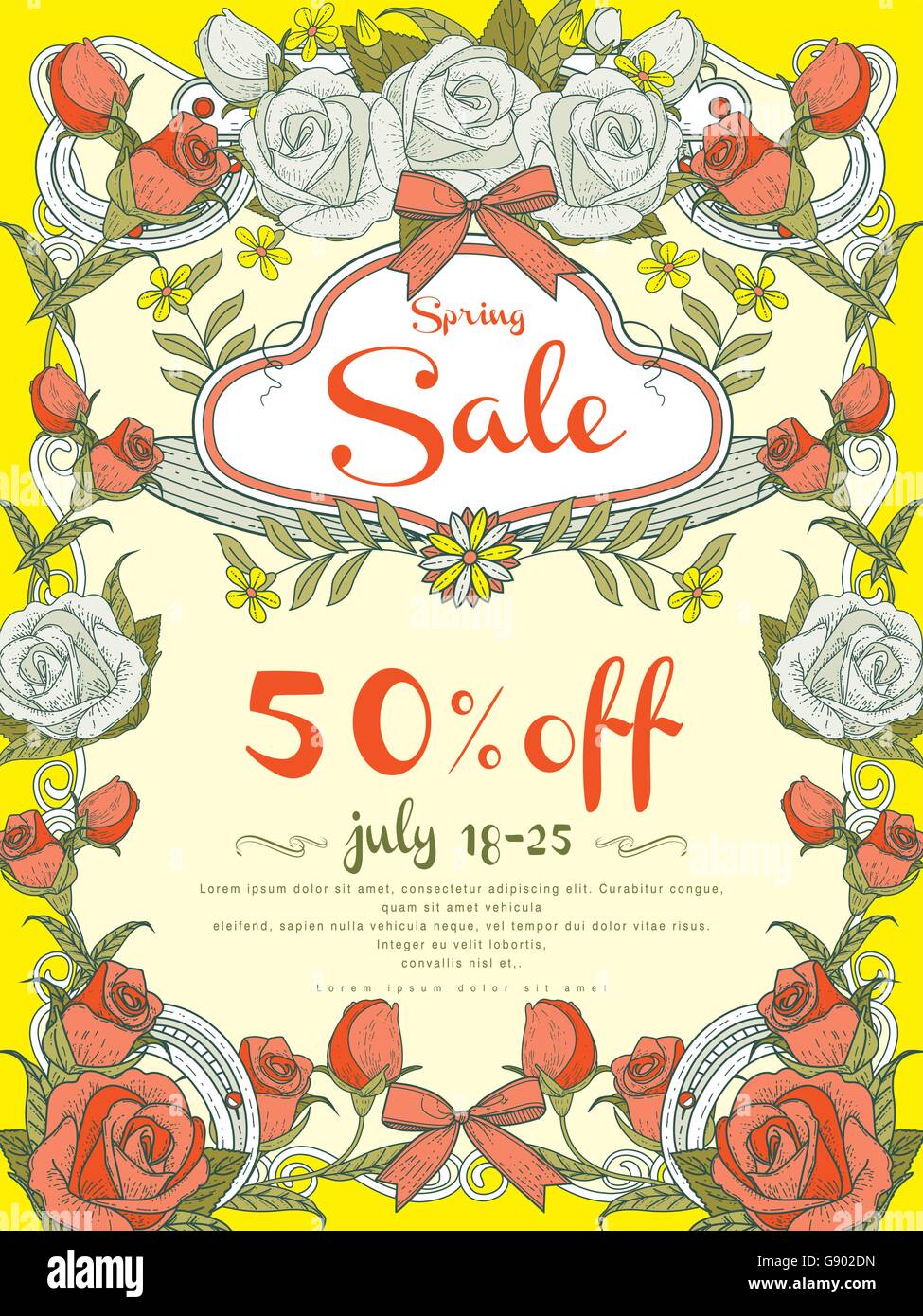 Attractive sale poster template design hi-res stock photography and ...