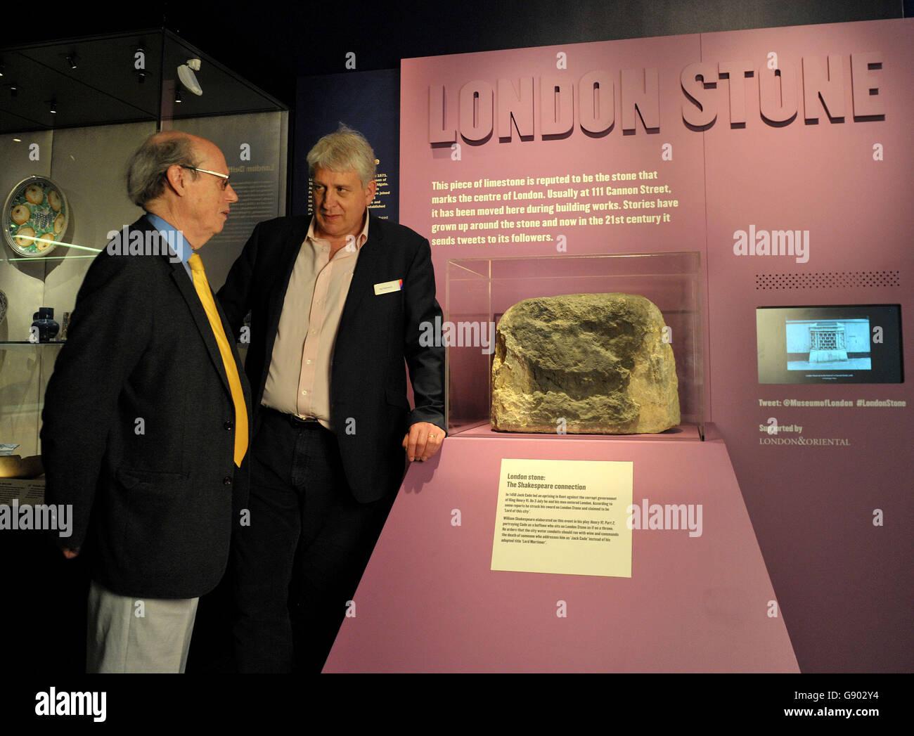 The London Stone at the Museum of London Stock Photo - Alamy