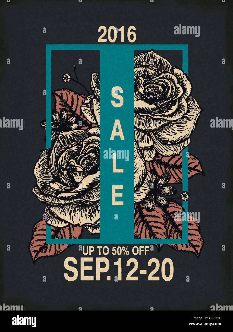 big sale poster template design with floral elements Stock Vector Image ...