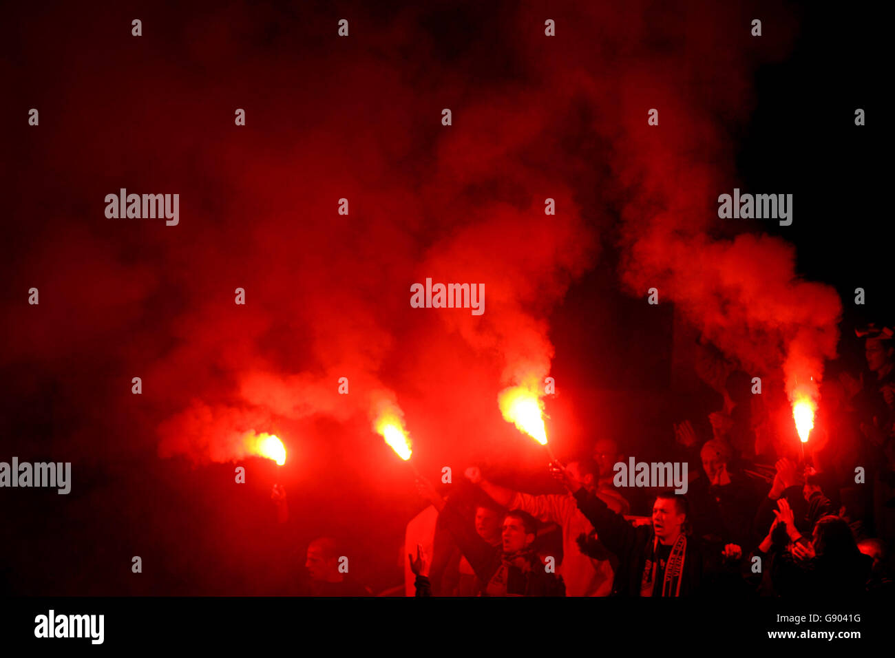 Stadium view football flares soccer hi-res stock photography and images ...
