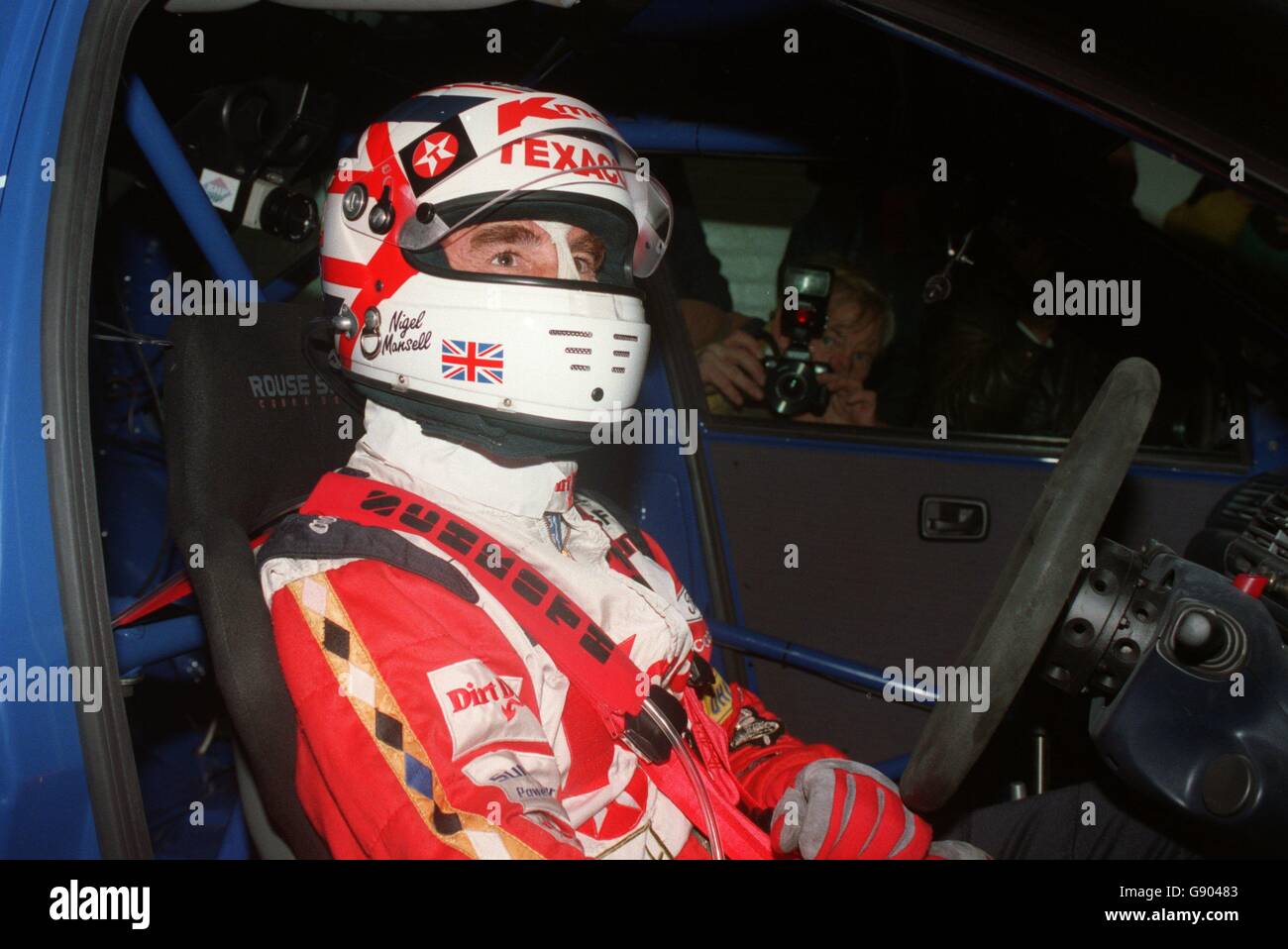 Nigel mansell at castle donington race track hi-res stock photography ...