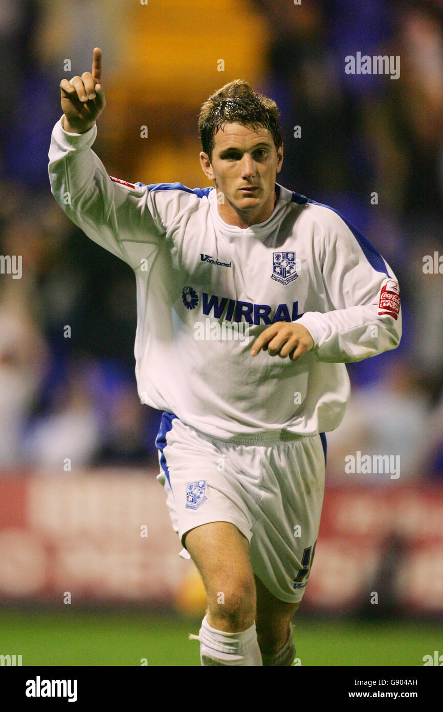 Tranmere rovers chris greenacre celebrates scoring hi-res stock ...