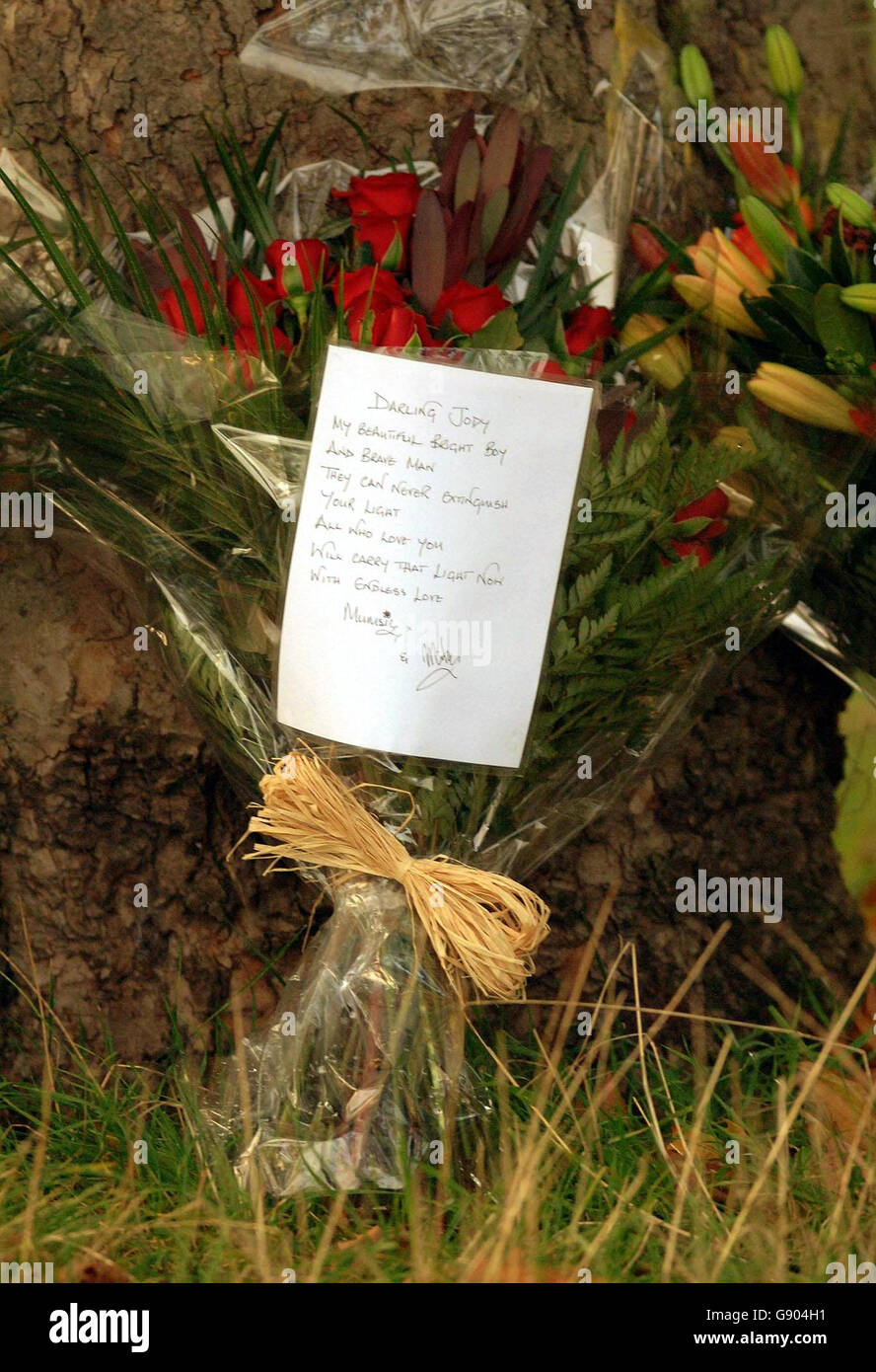 A floral tribute laid by Sheri Dobrowski, mother of 24-year-old murder ...