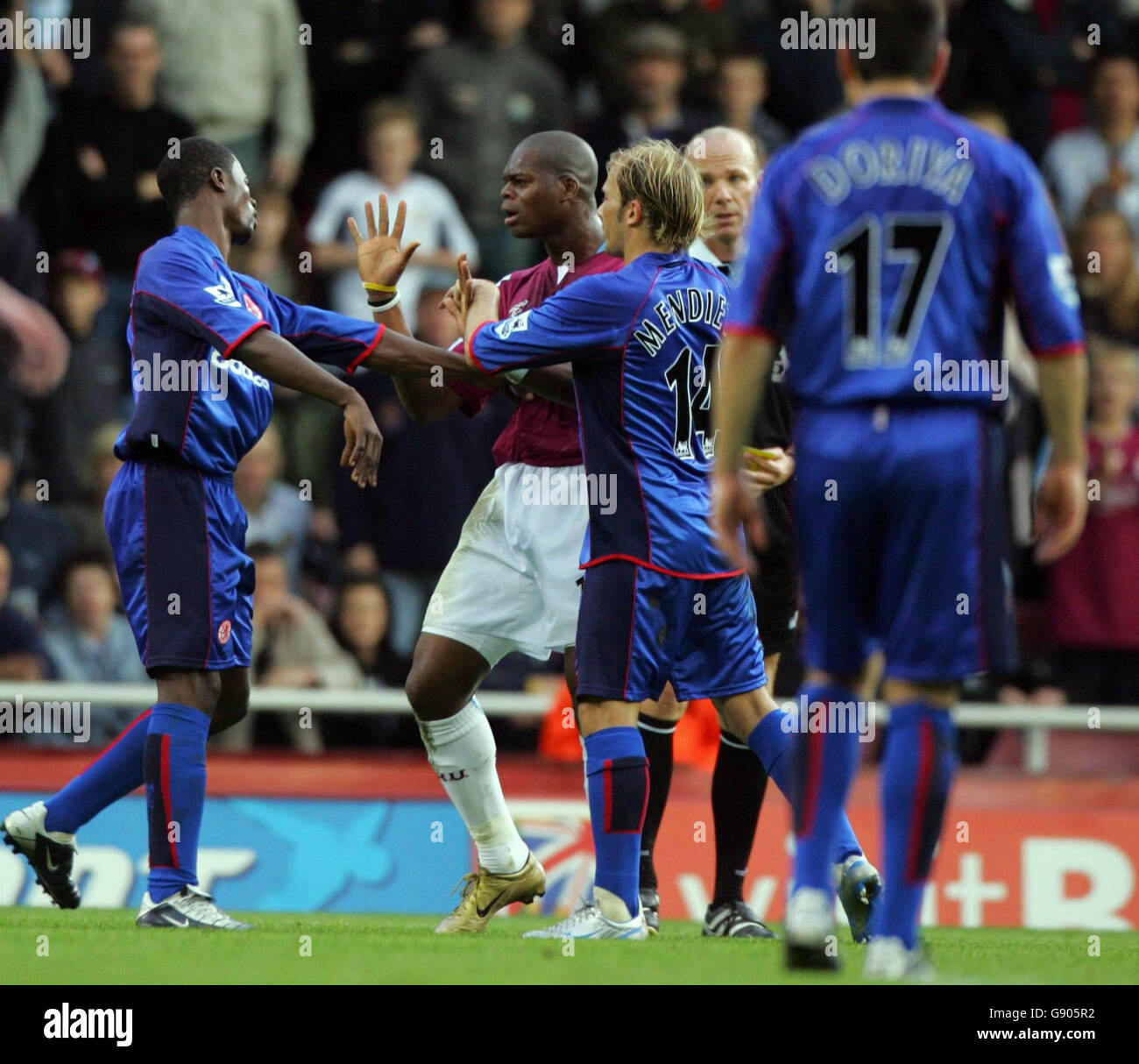 Middlesbroughs chris riggott and west ham united marlon harewood hi-res ...