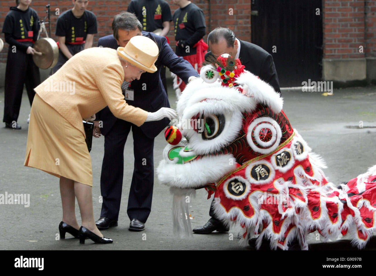 Britain's Queen Elizabeth II unveils a plaque during the official ...