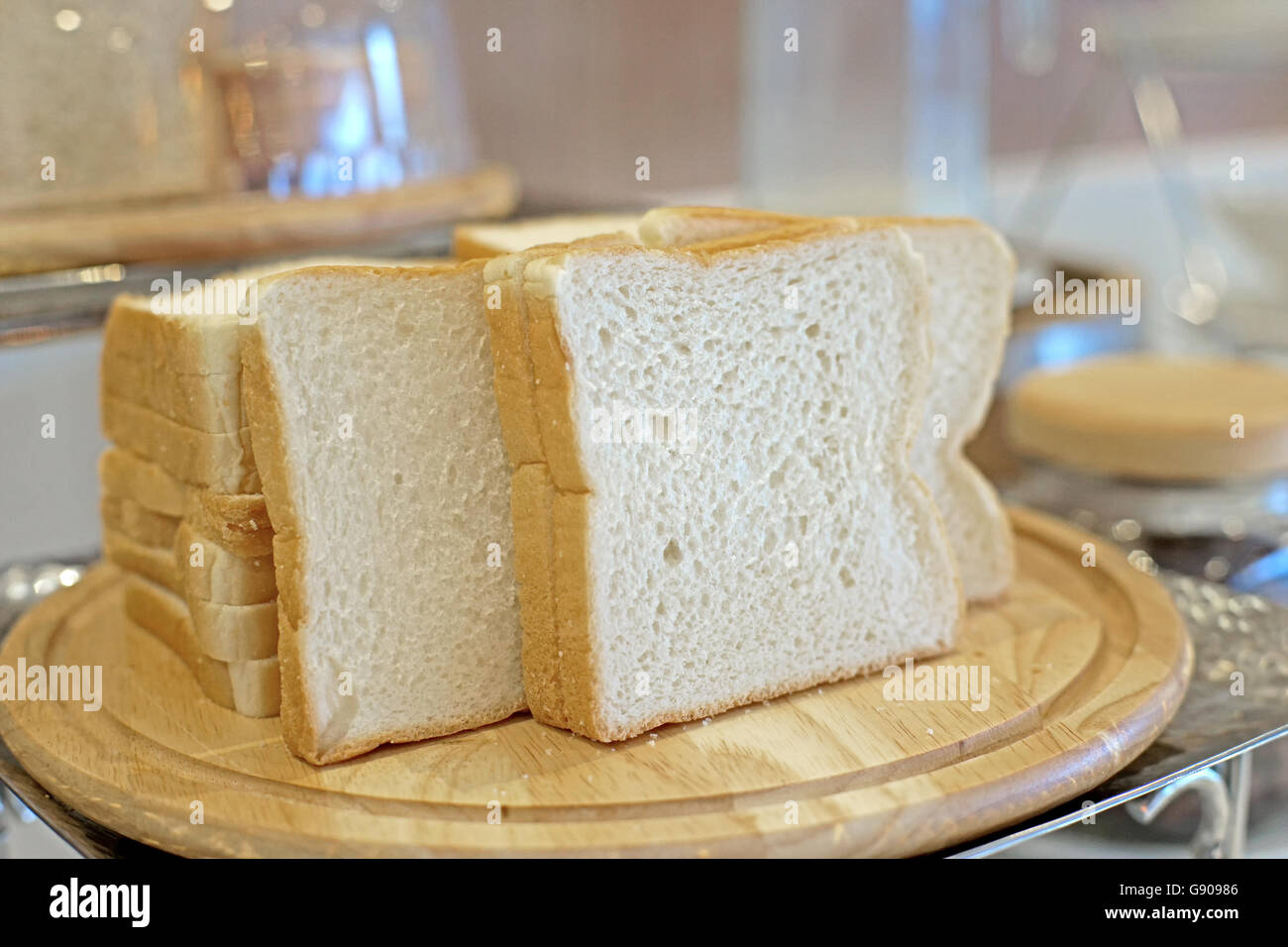 slice toast on buffet line Stock Photo - Alamy