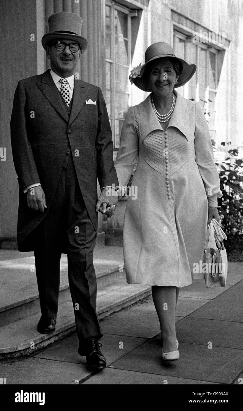 Mr Joe Coral, the bookmaker, and his wife Dorothy leave their home in ...