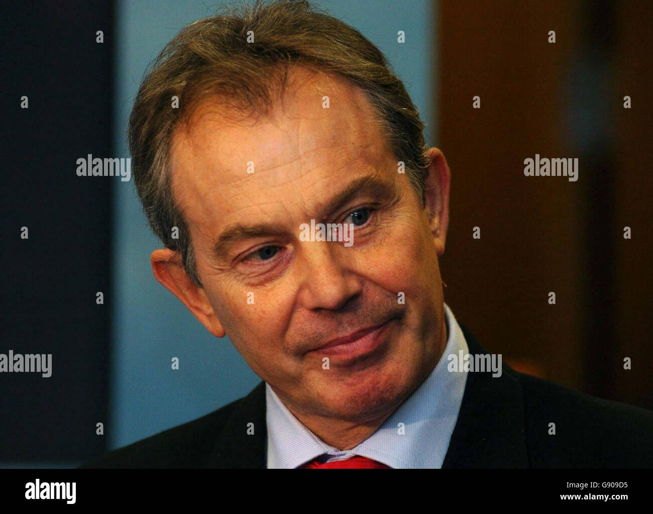 Britain's Prime Minister Tony Blair makes a speech at the CIS Building ...
