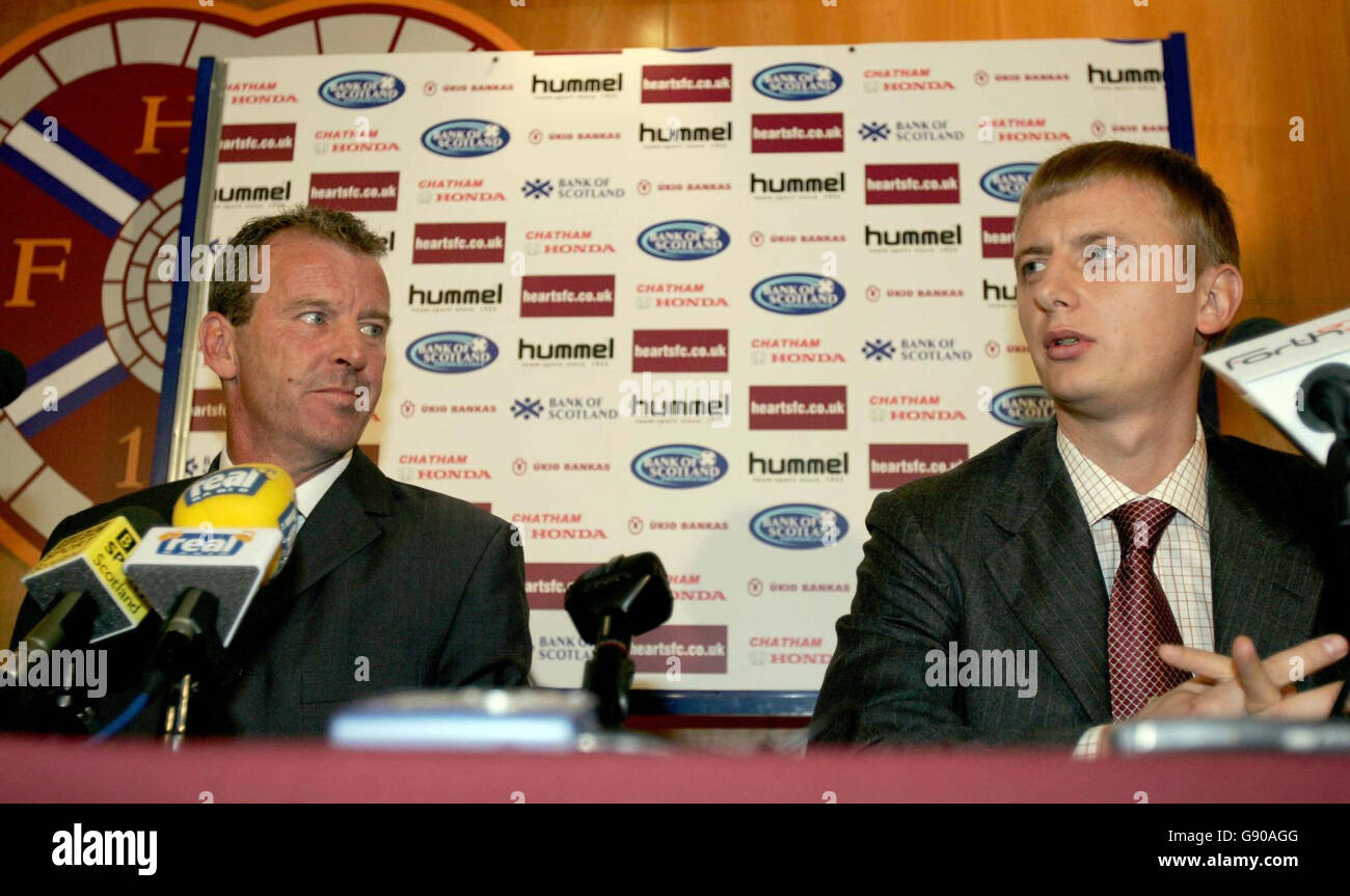 Hearts new first team coach Graham Rix (L) and chairman Roman Romanov ...