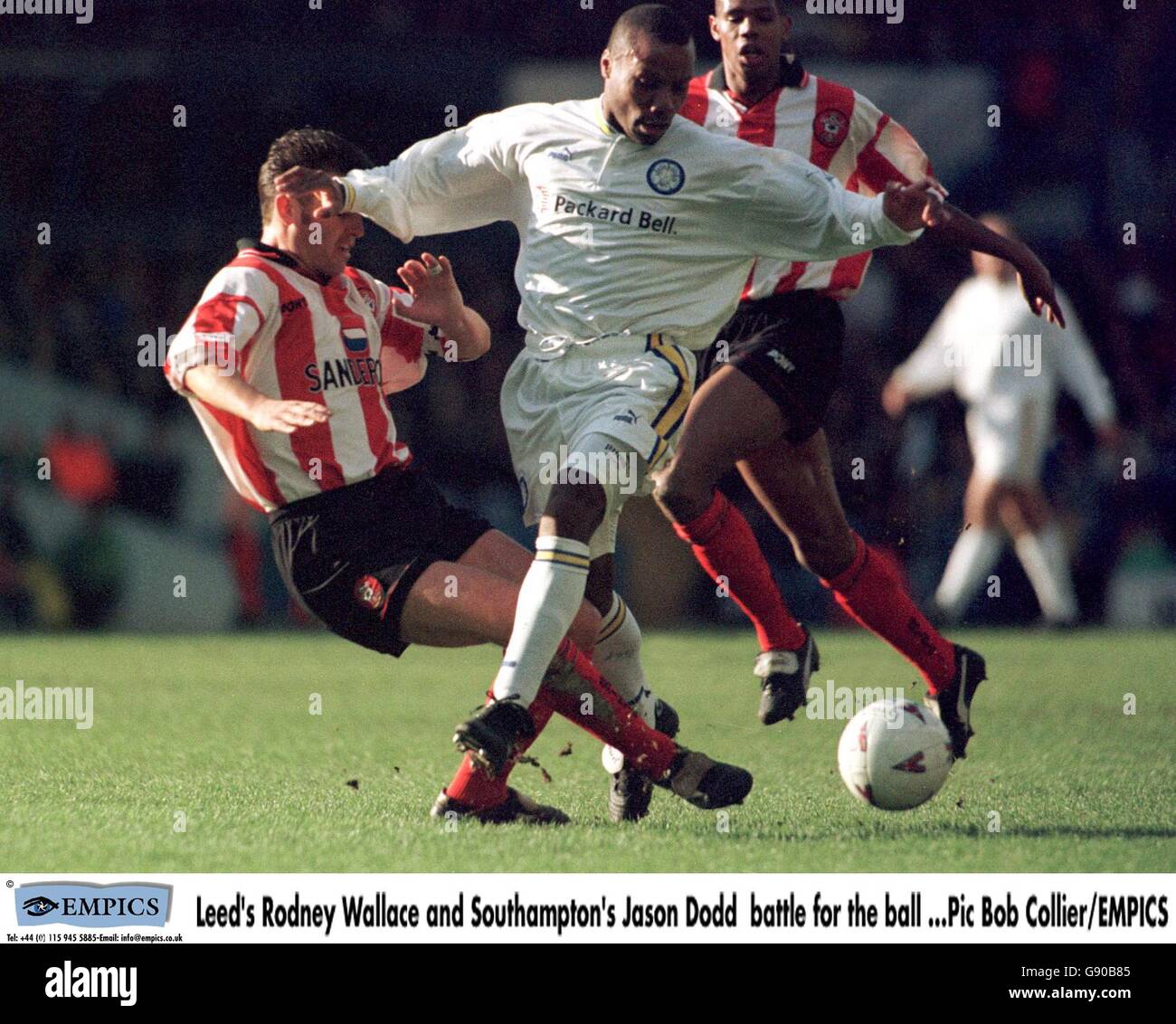 Leeds wallace southamptons jason dodd battle for the ball hi-res stock ...