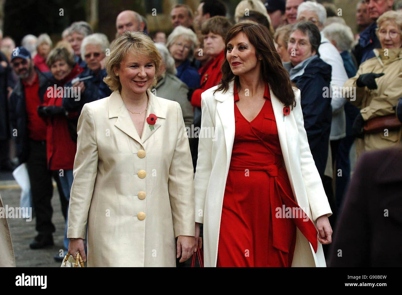 Television presenter Carol Vorderman (rt) and actress Kathryn Apanowicz ...