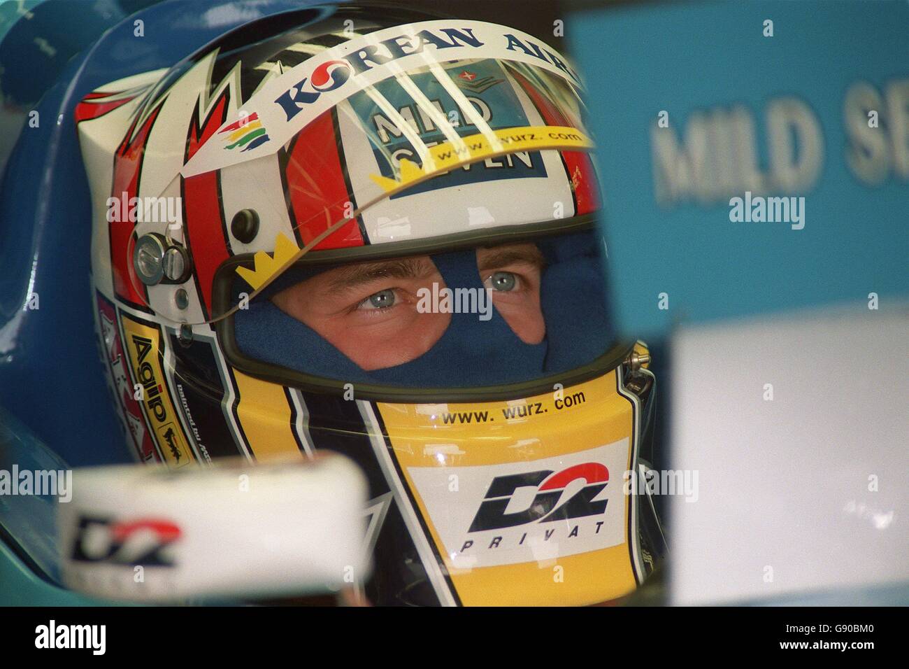 Alexander wurz watches the lap times during practice hi-res stock ...