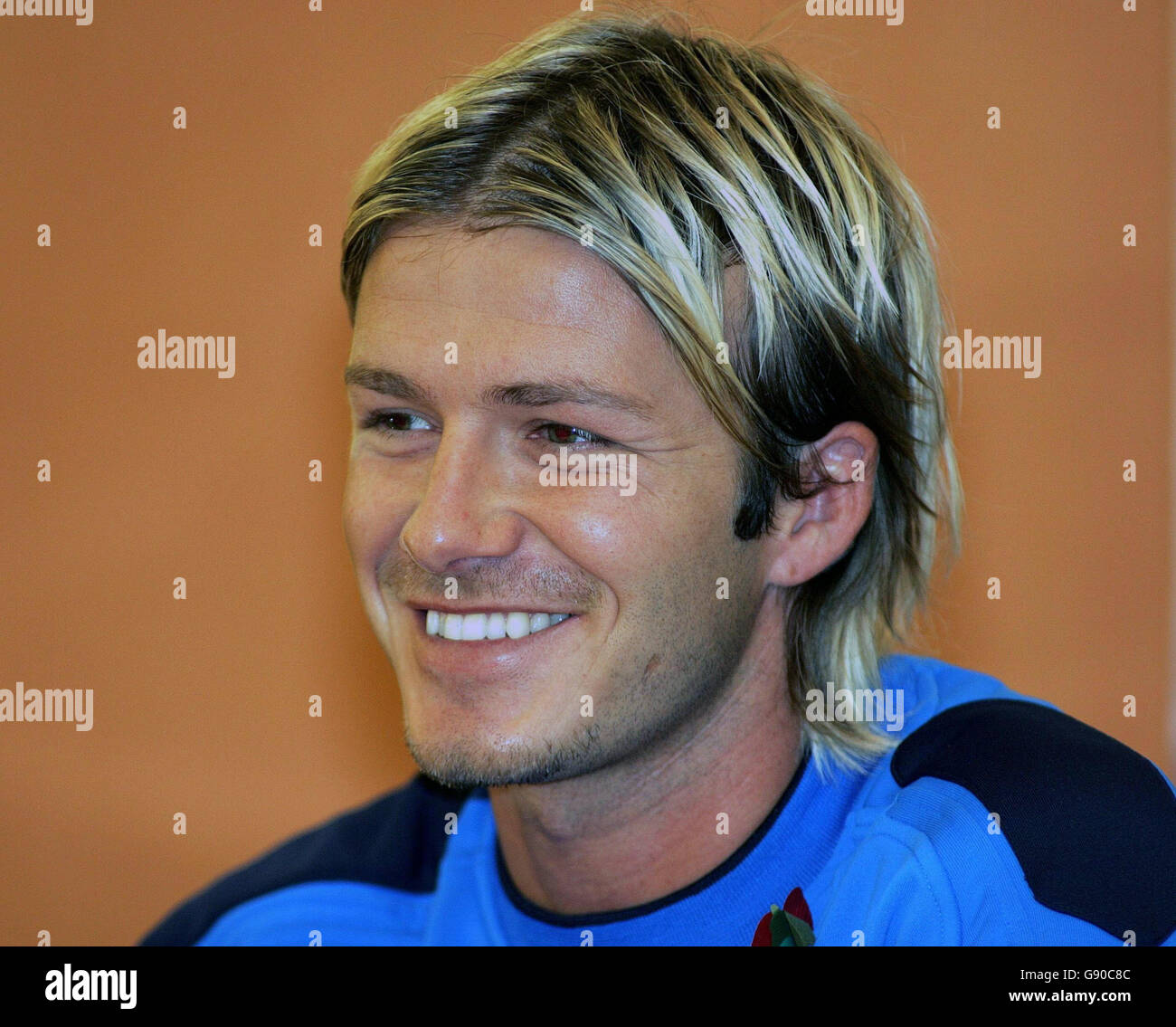 England captain David Beckham speaks during a press conference at the ...
