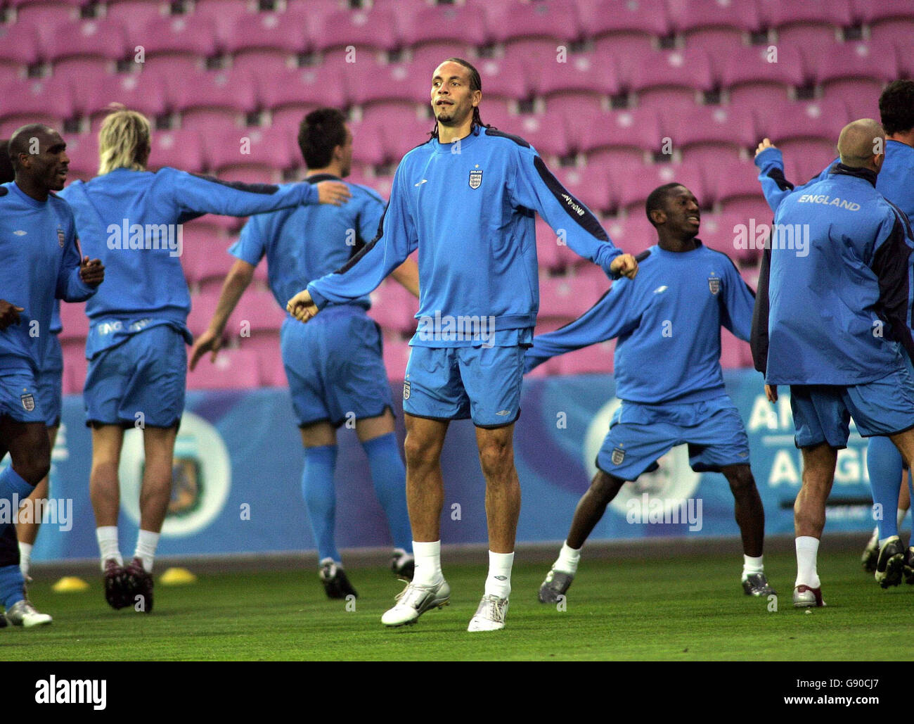 England's Rio Ferdinand during a training session in the Stade De ...