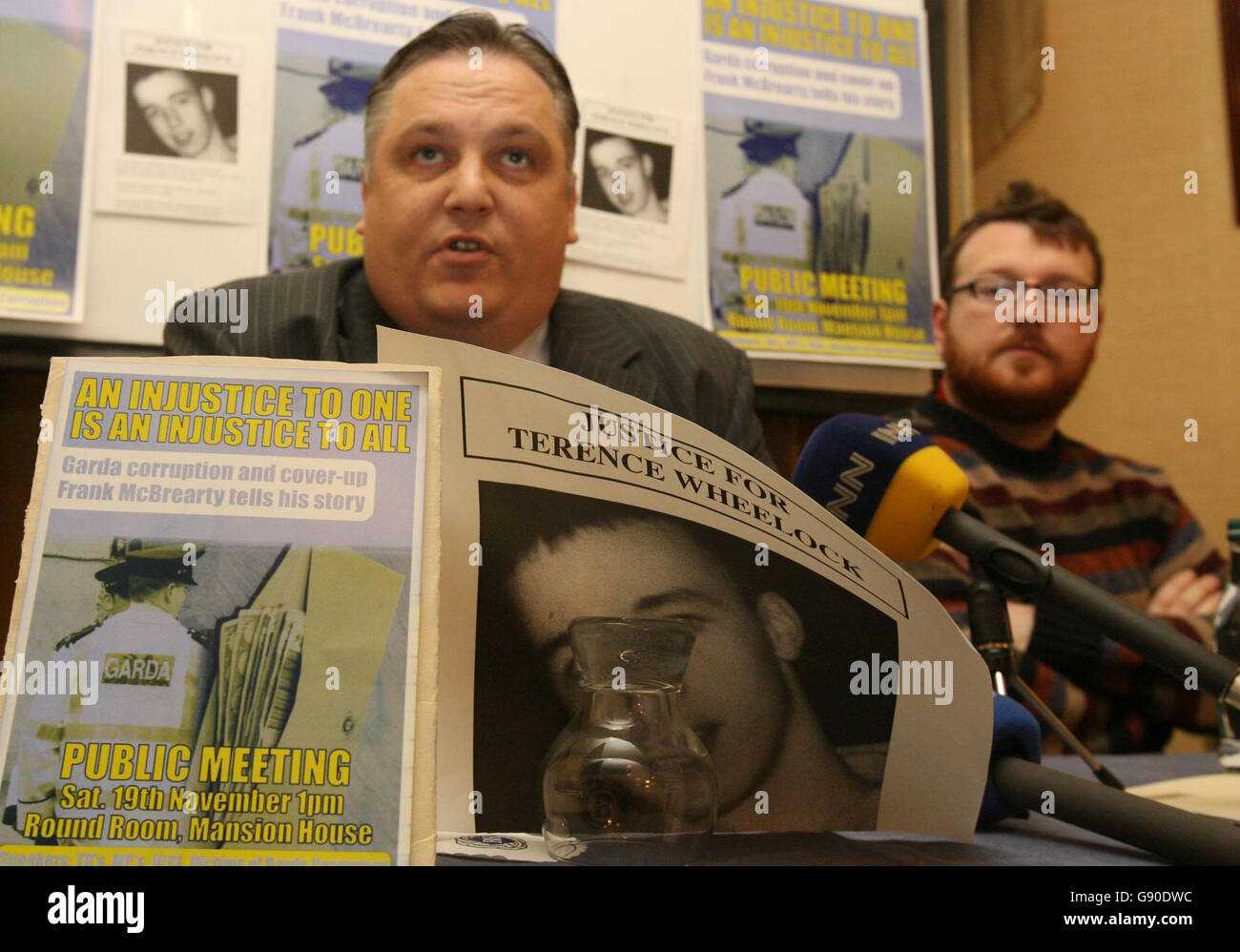 Frank McBrearty(left) and Donal Mac Fearaigh, speak at the launch of ...
